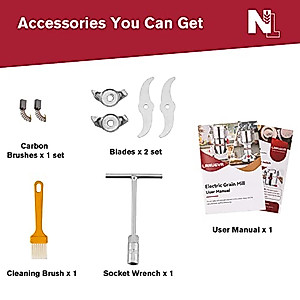 LANUEVA Grain Mill Grinder, 150g High Speed Spice Grinder Electric, 850W Wheat Flour Mill Pulverizer for Dry Corn Rice Pepper Coffee Beans Herb (110V, ON/OFF Switch)