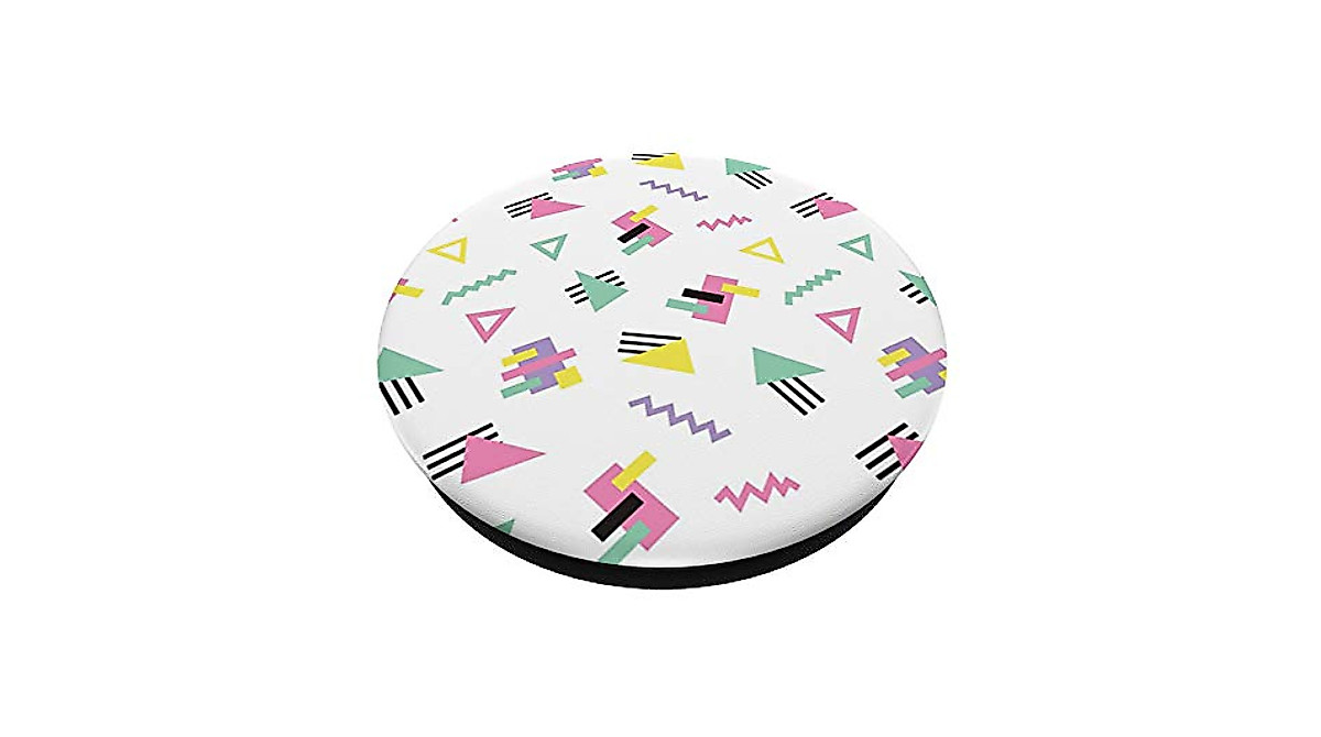 Stylish 80's & 90's PopSocket with Geometric Design | Aesthetica