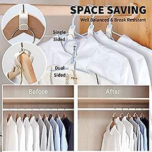 200PCS Clothes Hanger Connector Hooks, 4-Colors Hanger Extender Clips, Plastic Magic Hanger Hooks for Hangers Space Saving and Clothes Closet Organizer
