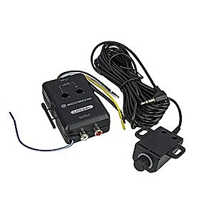 Scosche LOC2SL Line Output Converter Adjustable Amplifier Add On Module for Car Stereo, 2-Channel Signal Sensing Speaker Wire to RCA Adapter with Remote Control Knob, Black