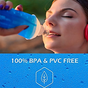 AXEN 250ML Soft Flask, TPU Foldable Running Hydration Flask, Soft Collapsible Water Bottle for Hydration Pack Cycling Marathon Running Hiking