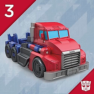 Transformers 1-Step Flip Heroes 3-Pack, 4-Inch Wheeljack, Bumblebee, and Optimus Prime Action Figures, Kids Easter Toys or Basket Stuffers, Age 6+