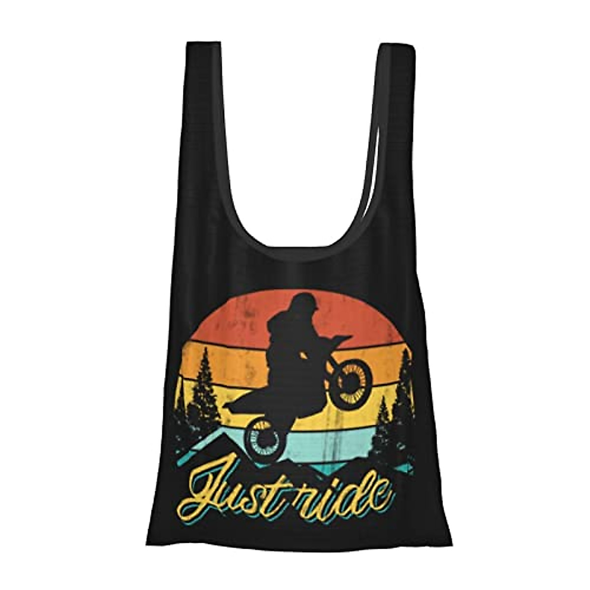 Chioee Motorcycle Reusable Shopping Bags Heavy Duty 50Lb Weight Capacity Portable Reusable Bags Large Shopper Bags for Groceries