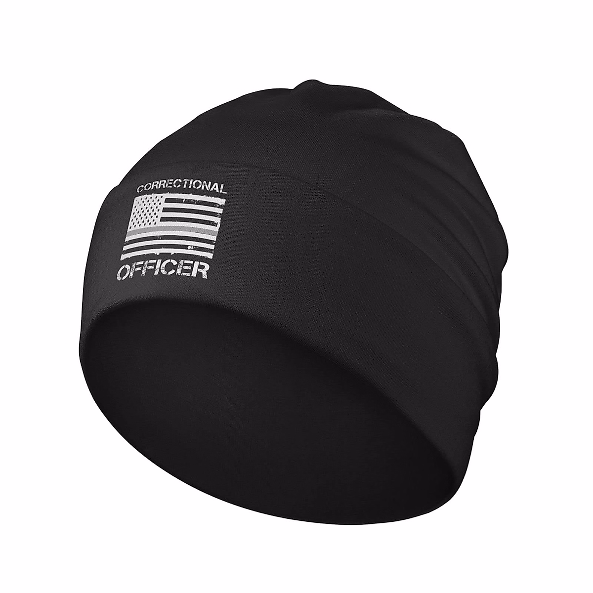 Thin Silver Line Correctional Officer Winter Warm Beanie Hats for Mans Womens Baggy Skull Caps Classic Knit Hat