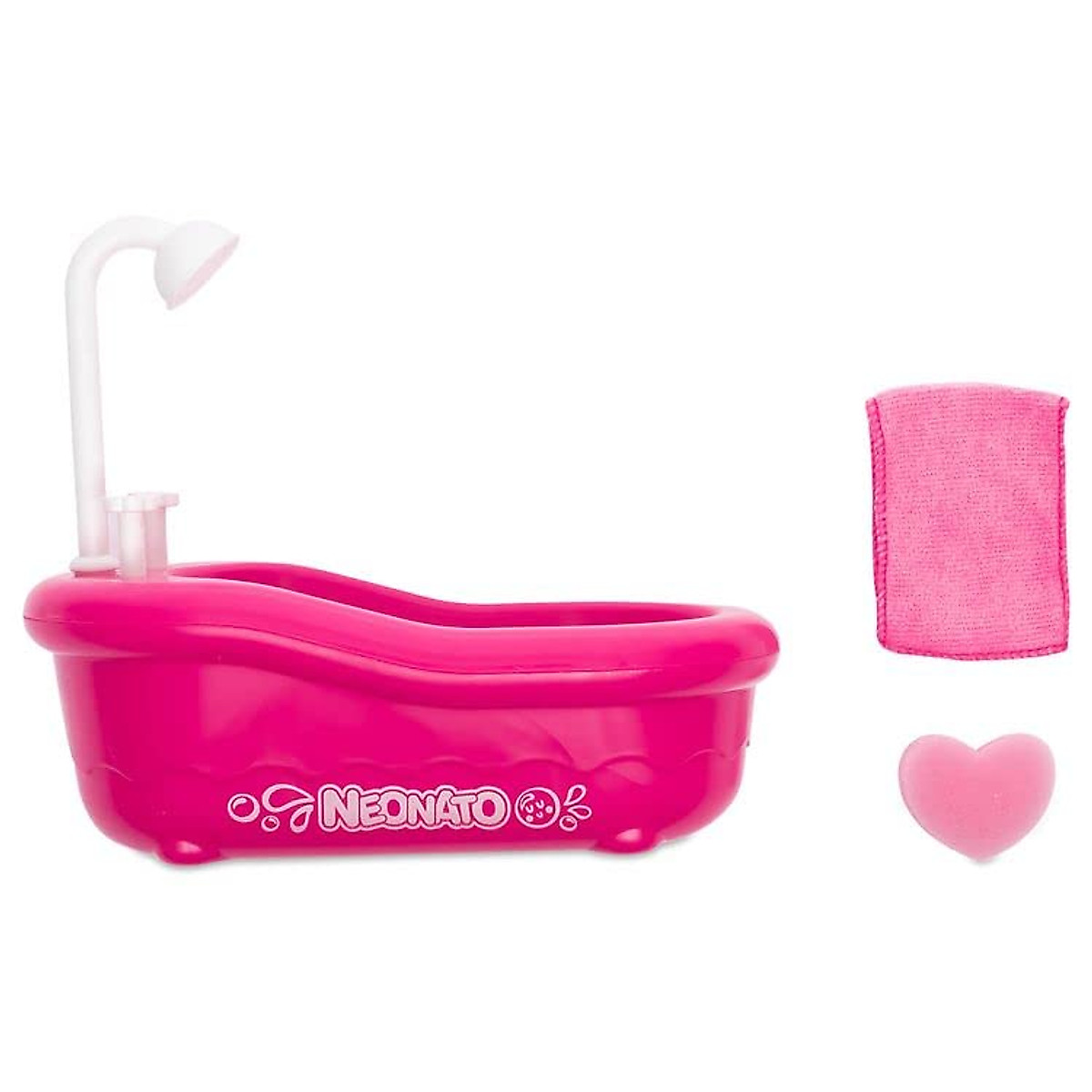 Ksimerito Neonate Nerlie Pink Neo-Ducha Fantasy Shower Set Accessory Kit with Bathtub, Towel & Heart Shaped Sponge - Edition in Spanish by Distroller