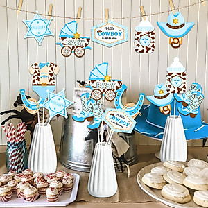 Cowboy Baby Shower Centerpieces - Western Centerpieces for Tables, Western Little Cowboy Baby Shower Theme Centerpieces Table Decorations, Wild West Cowboy Rodeo Theme Table Topper