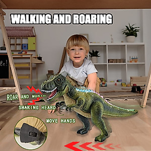 BFUNTOYS Electronic Dinosaur Toy, Remote Control Dinosaur and Walking Dinosaur Toys for Kids 3 4 5 6 7 8+Years Old Boys Girls with Dance&Fight Mode, Roar&Light,Big Robot T-Rex Gifts for Toddler