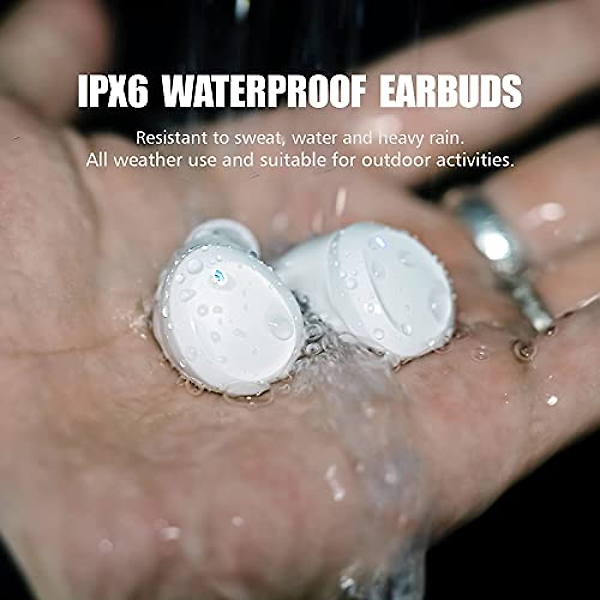 XTREMTEC True Wireless Earbuds Bluetooth Earbuds Noise Cancelling Bluetooth Headphones for iPhone/Android Small Earbuds with Mic Waterproof Cordless in-Ear Earphones Deep Bass Sound Headsets (White)