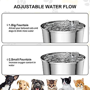 Cat Water Fountain Stainless Steel: YFYUPUP 108oz/3.2L Automatic Cat Drinking Fountain Pet Fountain Water Bowl Dog Water Dispenser Ultra-Quiet Pump and 3 Replacement Filters