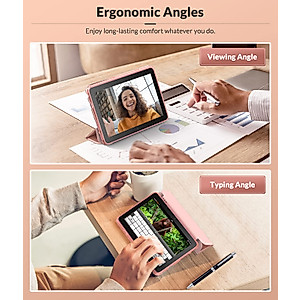 MoKo Case Fits Amazon All-New Kindle Fire 7 Tablet (2022 Release-12th Generation) Latest Model 7", Soft TPU Translucent Frosted Back Cover Multi-Angle Smart Shell, Auto Wake/Sleep, Rose Gold