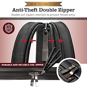 Vino Via - Six Bottle Wine Luggage, TSA Approved Anti-Theft Double Zipper Wine Suitcase for Air Travel, Lightweight Polycarbonate Hard Shell Luggage - Carries 6 Bottles