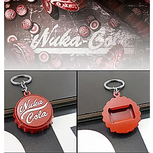 Red Nuka Cola Cap Bottle Opener Keychain, Game Fans Gifts, Nuka Cola Merchandise