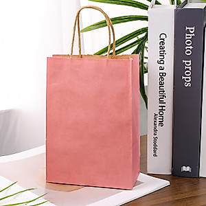 JOHOUSE 32PCS Pink Paper Bags with Handle, Party Favor Bags Gift Bags with Handles for Proposal Girl Birthday Goodie Bags 5.5" x 2.8" x 7.9"