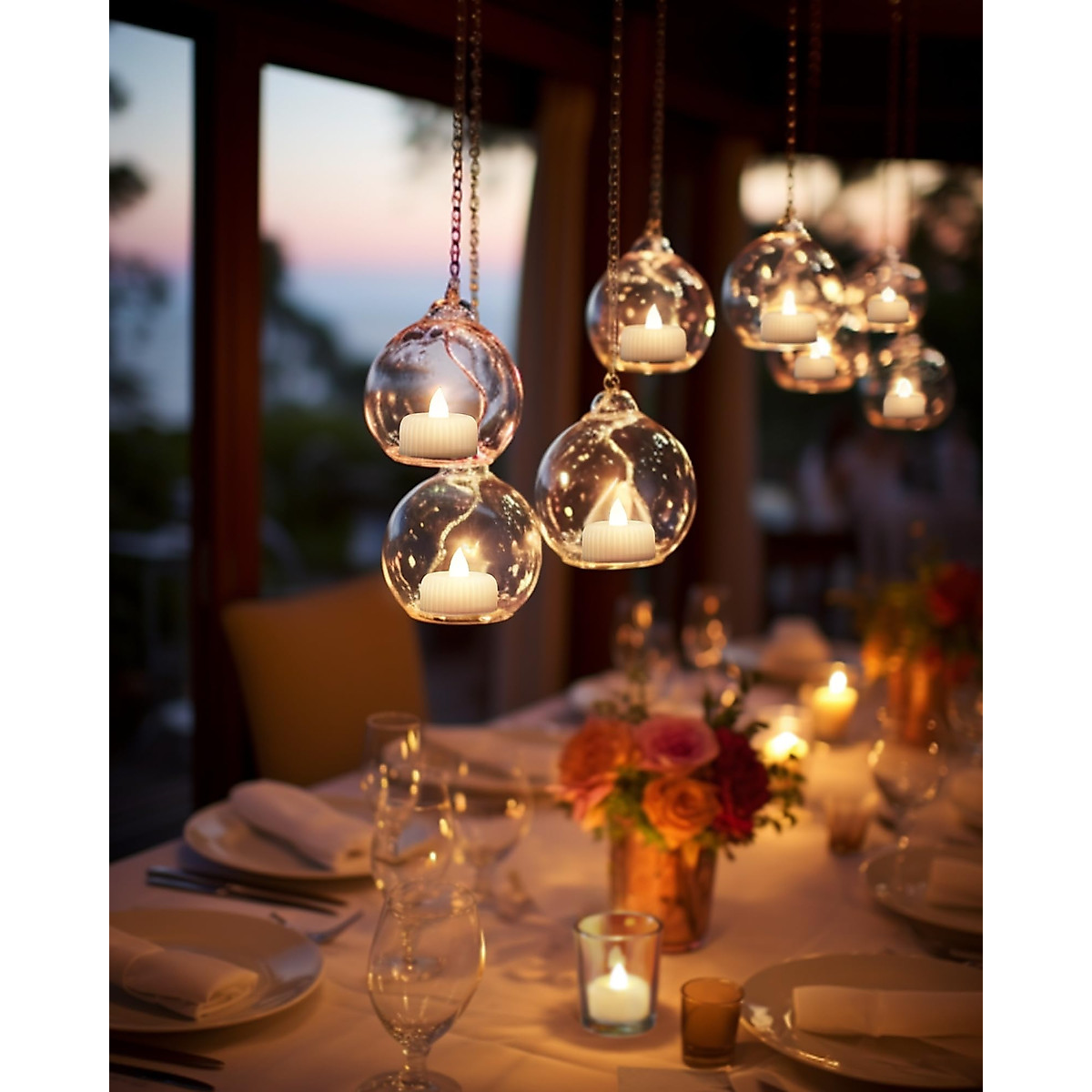 Raycare 24Pack Flameless LED Tea Lights Battery Operated, Last 3X Longer Fake Electric Tealights Candles Flickering Votive Candles for Halloween, Christmas, Wedding Decor, Centerpiece Table Decor