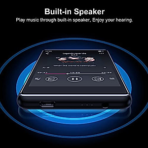 Mp3 Player with Bluetooth 5.0, Tengsen 4.0" Touchscreen 16GB HD Video MP3 Mp4 Music Player with Speaker,Portable HiFi Sound with FM Radio, Voice Recorder, E-Book, Sport Pedometer,Support 128G TF Card