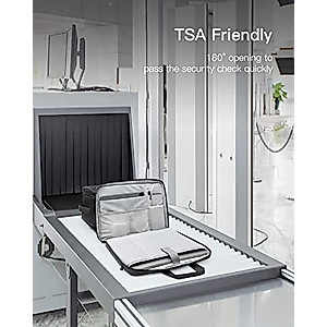 Inateck 15.6 Inch Laptop Sleeve,180° TSA Shoulder Bag,Splash-resistant 3-Way Laptop Carrying Case,Handbag with Trolley Strap Compatible with 15-15.6 Inch Laptop/Chromebook/Notebook for Commuting