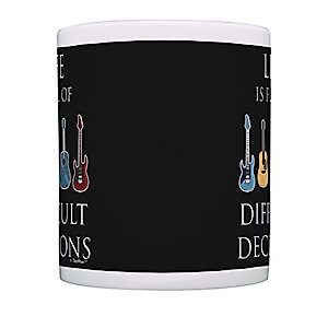 Music Lovers Gifts Life is Full of Difficult Decisions Guitar Mug Music Teacher Mug Music Themed Gift for Women Music Related Gifts Rock Gifts for Men Gift Coffee Mug Tea Cup Multi