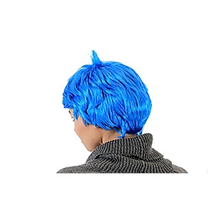 Joy Inside Out Blue Costume Wig