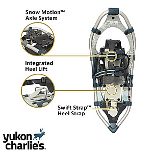Yukon Charlie's National Park Snowshoe Kit, 8-inch x 21-inch, Includes Snowshoes, Trekking Poles and Travel Bag