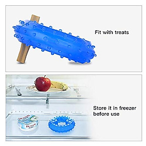 NWK Pet Teether Cooling Chew Toy for Dogs Teething Toy for Puppies, Fit with Treats for More Fun (Chewing Ring)