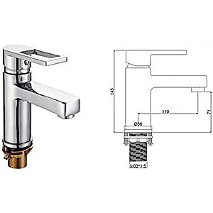 Kitchen Taps Brass Widespread Bathroom Basin Faucet Waterfall Bath Sink Mixer Tap Washbasin Faucet Hot and Cold Water Taps Tap