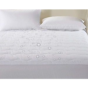 Newpoint Home Newpoint International 200-Thread Count Cotton Waterproof Mattress Pad, King, White