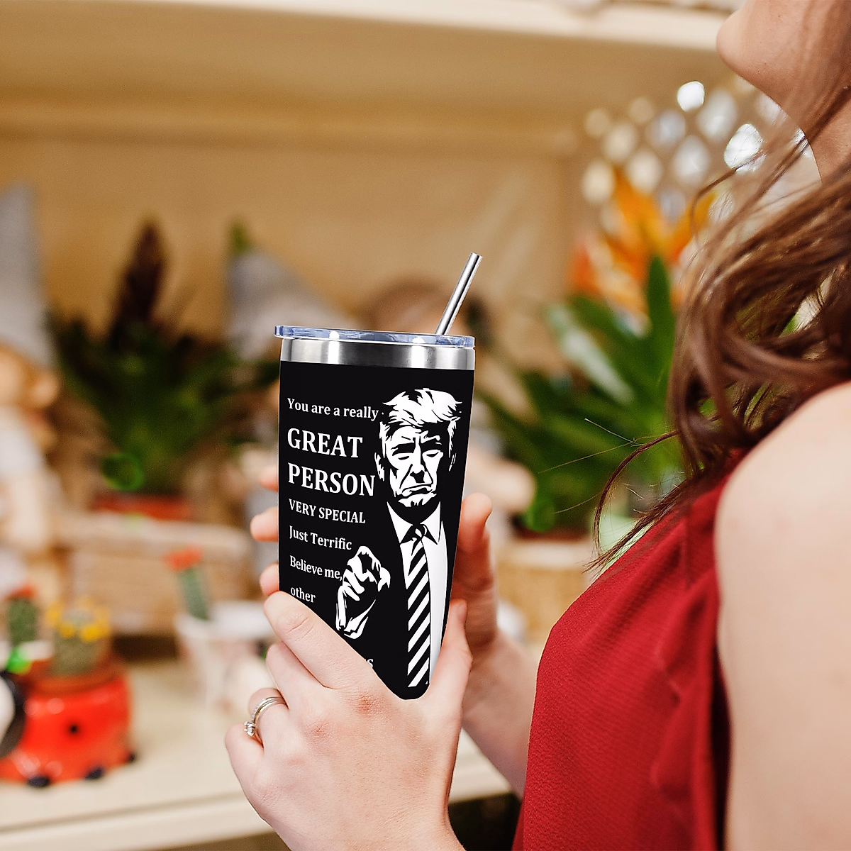 Travel Coffee Mug, Make Coffee Great Again 20ozTumbler for Men & Women, Thank You Appreciation Gifts, 20 Oz Stainless Steel Insulated Coffee Tumbler, Black