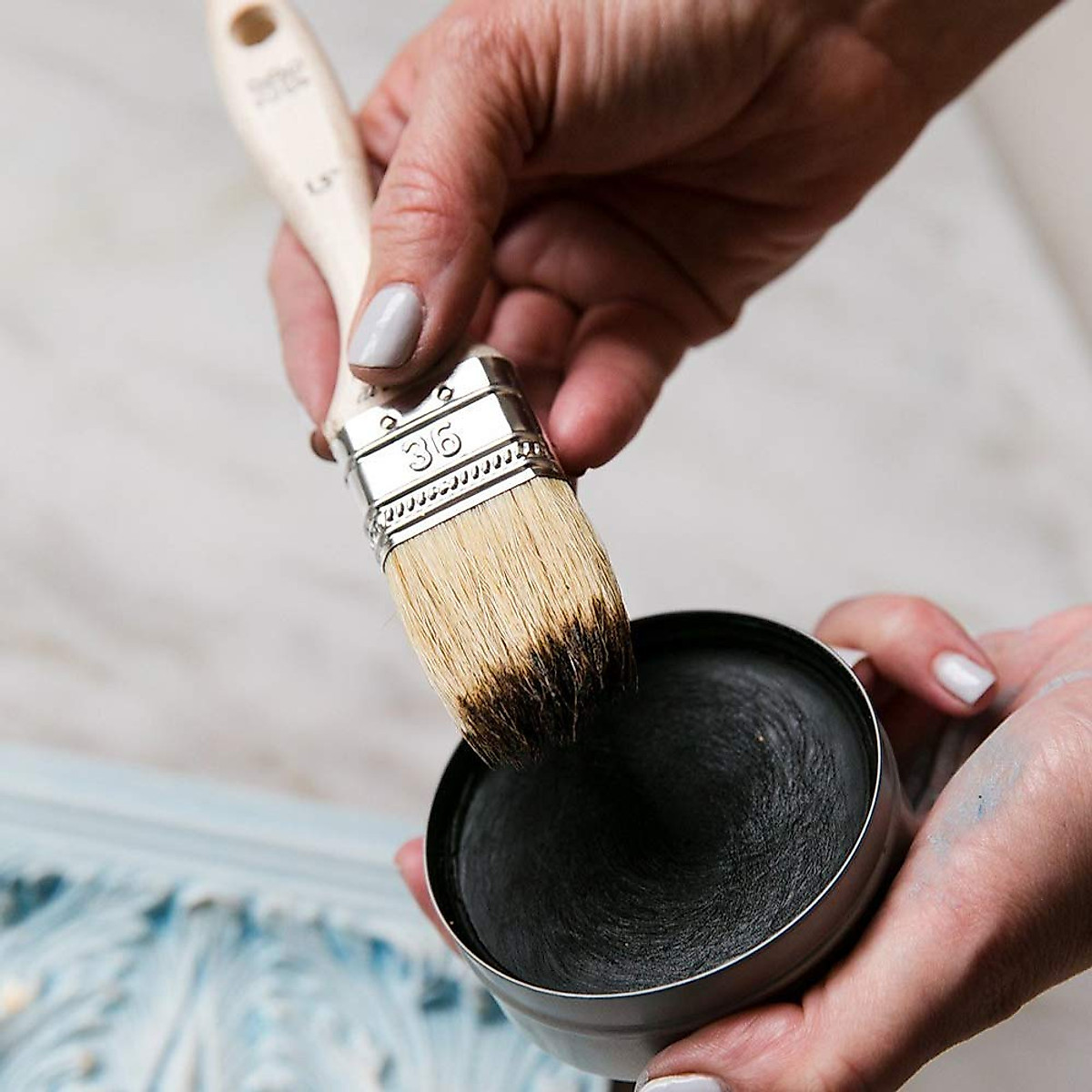 AMY HOWARD AT HOME - Dark Antique Wax for Vintage Furniture Restoration - Protective Finish and Seal - Dark Finish (3.5 Oz)