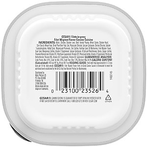 CESAR Adult Soft Wet Dog Food Filets in Gravy, Filet Mignon Flavor, 3.5 oz. Tray