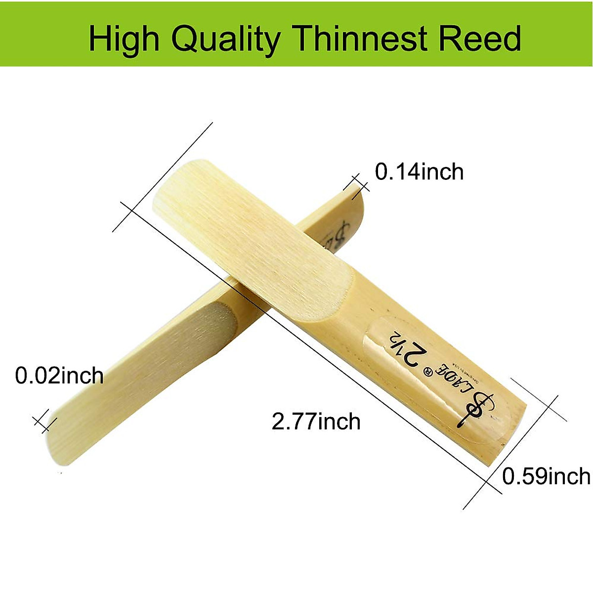 Alto Saxophone Reeds 2.5, Alto Sax Reeds Strength 2.5 for Alto Sax with Transparent Case, Box of 10