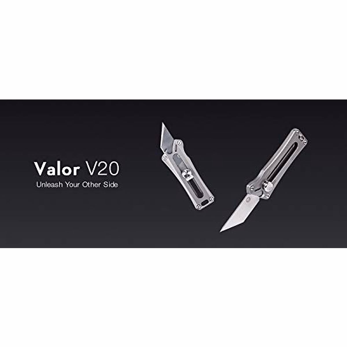 RovyVon V20 EDC Pocket Tool, Titanium Body, Utility Blade, Mini Keychain for Bottle Open/Box Cutter/Key Carabiner, for Gift