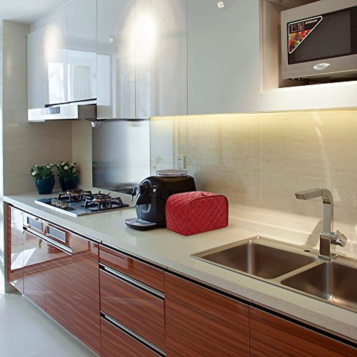 NKTM 2 Pack Four Slice Toaster Appliance Cover, Dust and Fingerprint Protection, Machine Washable (12W x 11D x 8.5H)