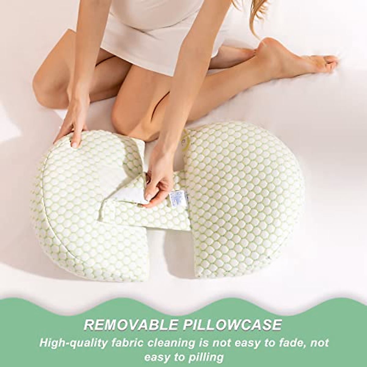 Pregnancy Pillows for Sleeping, Maternity Pillow, Supports The Belly, Back, HIPS and Legs of Pregnant Women, Pregnancy Must Haves Body Pillow, Adjustable and Removable Pillowcase,Gray.