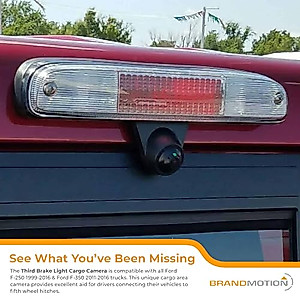 Brandmotion Ford F-250 (1999-2016) / F-350 (2011-2016) Third Brake Light Cargo Camera FLTW-7629 Seamless Factory or Aftermarket Radio Display Integratio