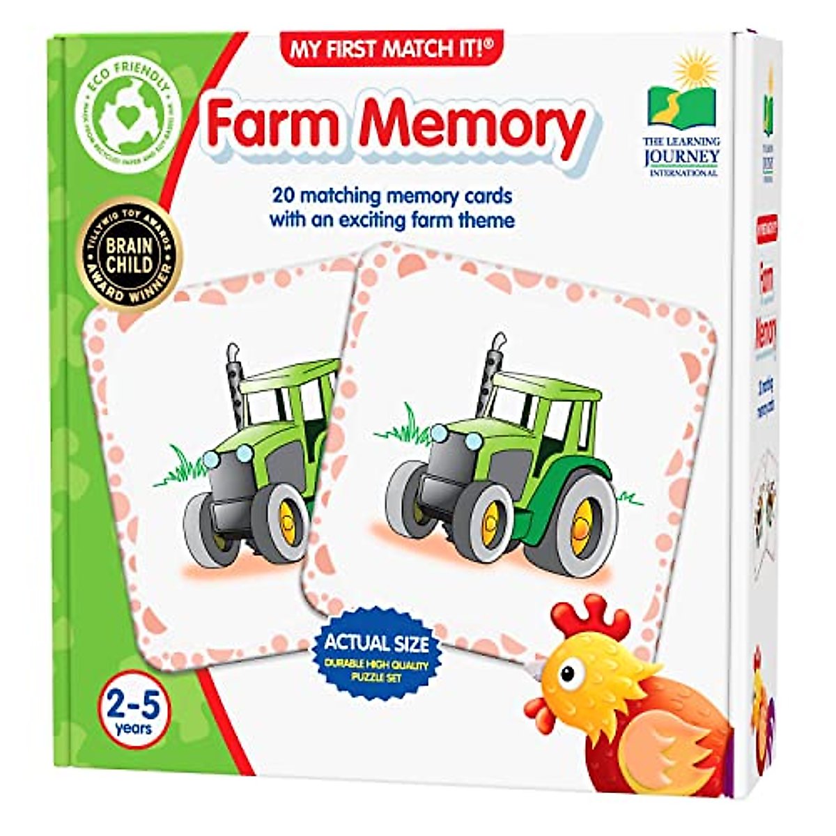 The Learning Journey My First Memory Game - Farm Memory - 20 Card Matching Memory Game - Educational Toddler Gifts for Boys & Girls Ages 2 and Up - Award Winning Learning Toy, Multi