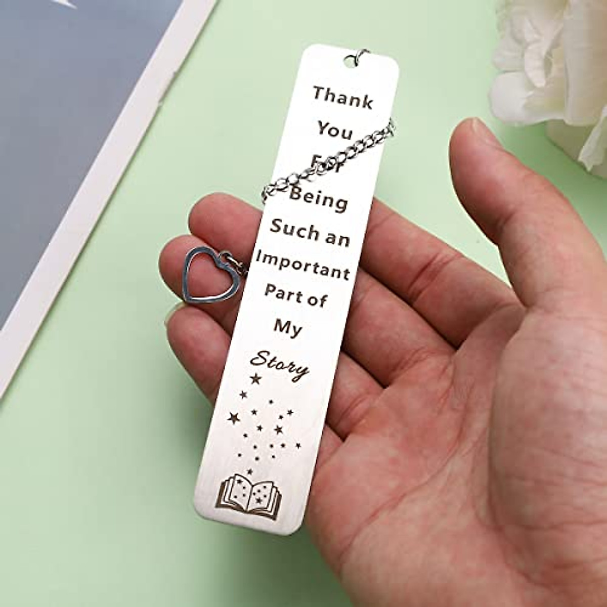 Thank You Appreciation Gift for Boss Women Men Bookmark with Small Chain for Leader Coworker Colleague Employee Christmas Day Birthday Valentines Boss Day Gift for Friend Book Lover Teacher