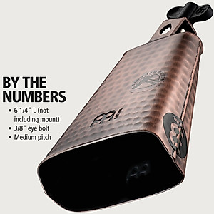 Meinl Percussion STB625HH-C 6 1/4-Inch Hand Hammered Steel Cowbell, Copper Color Finish