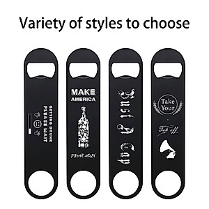 CREATCABIN 7" Funny Bottle Opener Mushroom Moon Star Flat Speed Openers Stainless Steel Heavy Duty For Bar Pub Beer Bartenders Home Kitchen Father's Day Valentine Birthday Gifts Easy To Use, Black