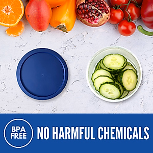 Replacement Plastic Lids for Pyrex (2) 7202-PC 1 Cup Red (3) 7200-PC 2 Blue (2) 7201-PC 4 Red (2) 7402-PC 6/7 Blue Round