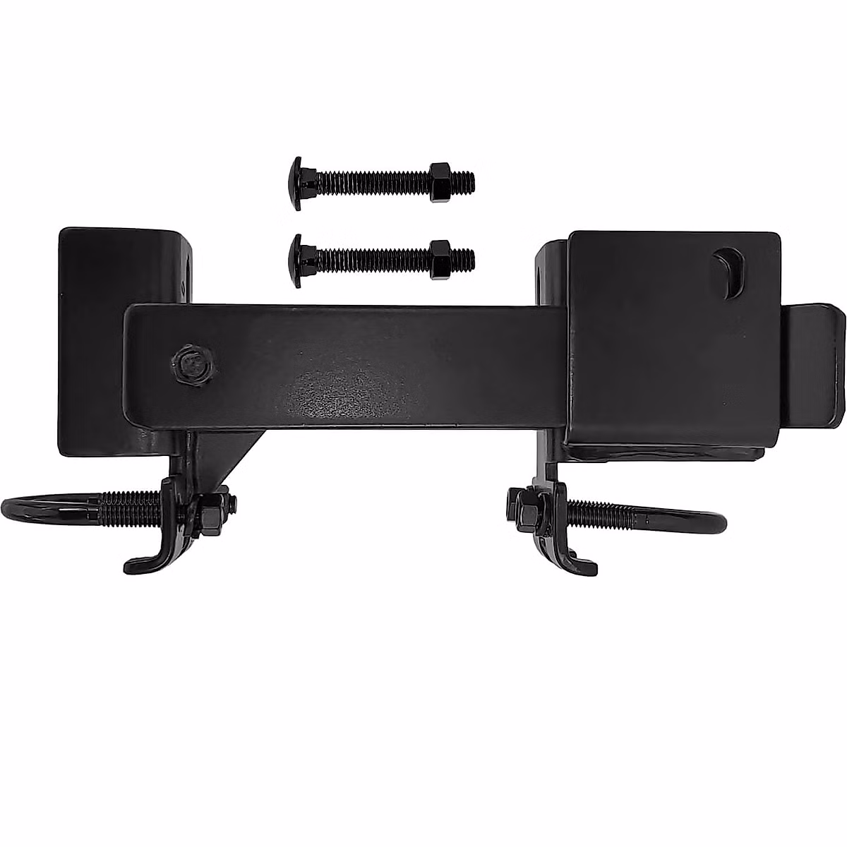 Black Chain Link Commercial Strong Arm Double Gate Latch - Latches Two Gates Together Without The Need of a Drop Rod - Chain Link Double Gate Latch for 1-5/8" Thru 2" Gate Frames