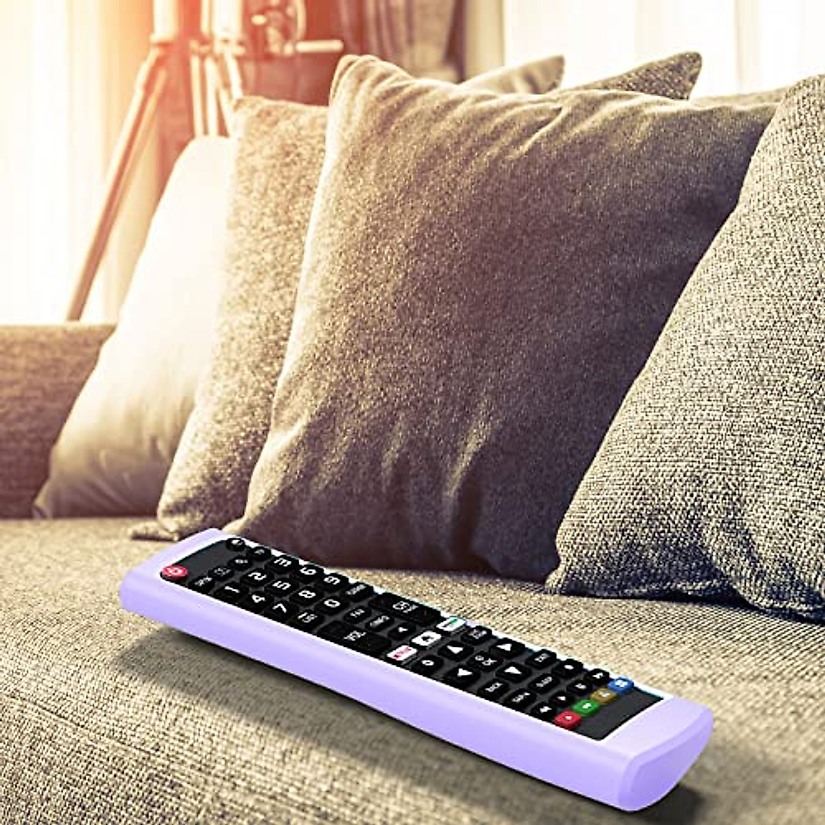 2 Pack Case for LG TV Remotes, Remote Cover for LG Smart TV Remote Control AKB75095307 AKB75375604 AKB74915305 Original, Replacement Silicone Skin Sleeve Glow in The Dark Blue Purple