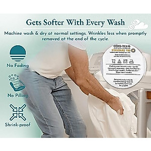 California Design Den 5 Piece Split King Size Sheet Set - 100% Cotton 500 Thread Count, Cooling Deep Pocket Bedding for Adjustable Bed, 2 Twin-XL Fitted Elastic Sheets & Pillowcases - Pure White