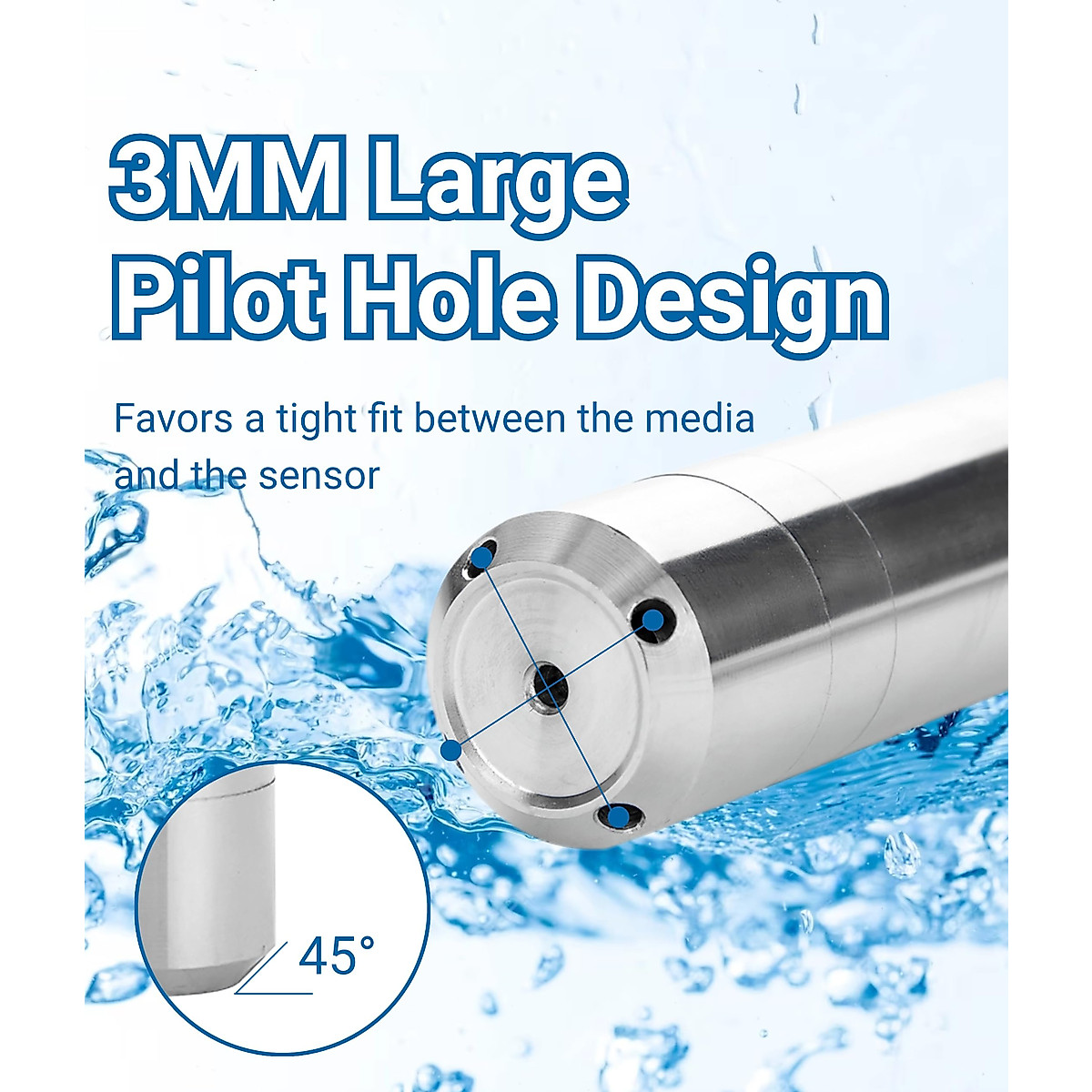 Submersible Level Sensor 4-20mA, Throw-In Type Liquid Level Sensor,24V DC Input Liquid Level Transmitter,0-5M Measuring Range