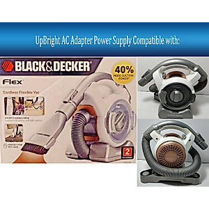 UpBright 18V AC/DC Adapter Compatible Black & Decker Flex FHV1200 12VDC FHV1200R FHV1200B FHV 1200 R B Cordless Mini Canister Vac Vacuum Cleaner B&D Charger UA180020B UA160015A 90547878 16V 18 V Power
