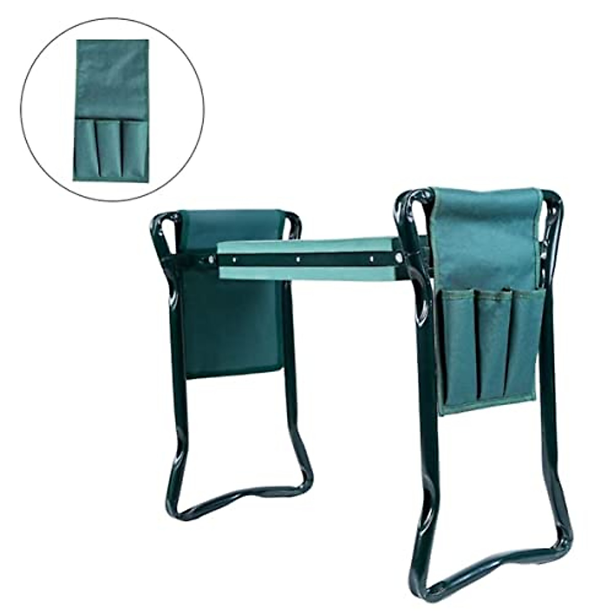 KUYYFDS Garden Kneeling Stool, Foldable Sitting Stool Gardening Kneeling Chair Side Toolkit Side Kit Large Tool Pocket Kneelers