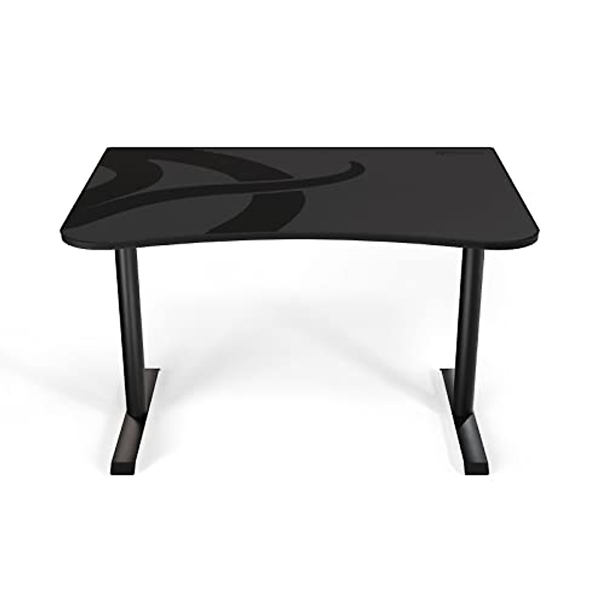 Arozzi Arena Fratello Curved Gaming and Office Desk with Full Surface Water Resistant Desk Mat Custom Monitor Mount Cable Management Cut Outs Under The Desk Cable Management Netting - Dark Grey