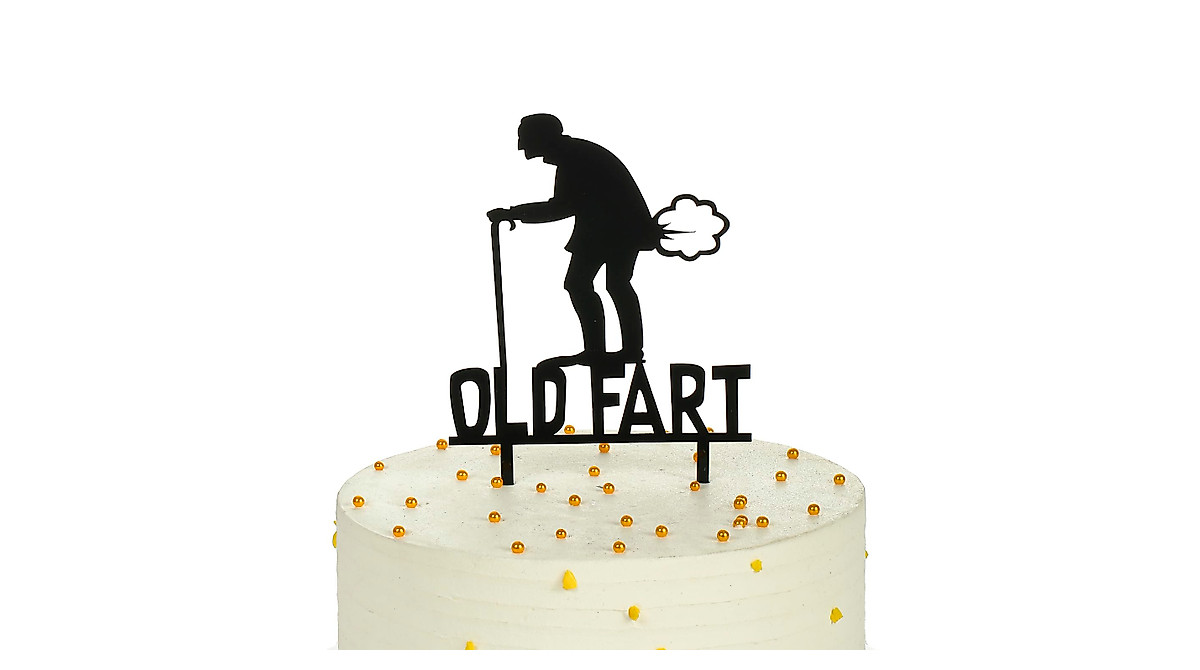 Funny Old Man Old Woman Cake Topper for Birthdays & Parties