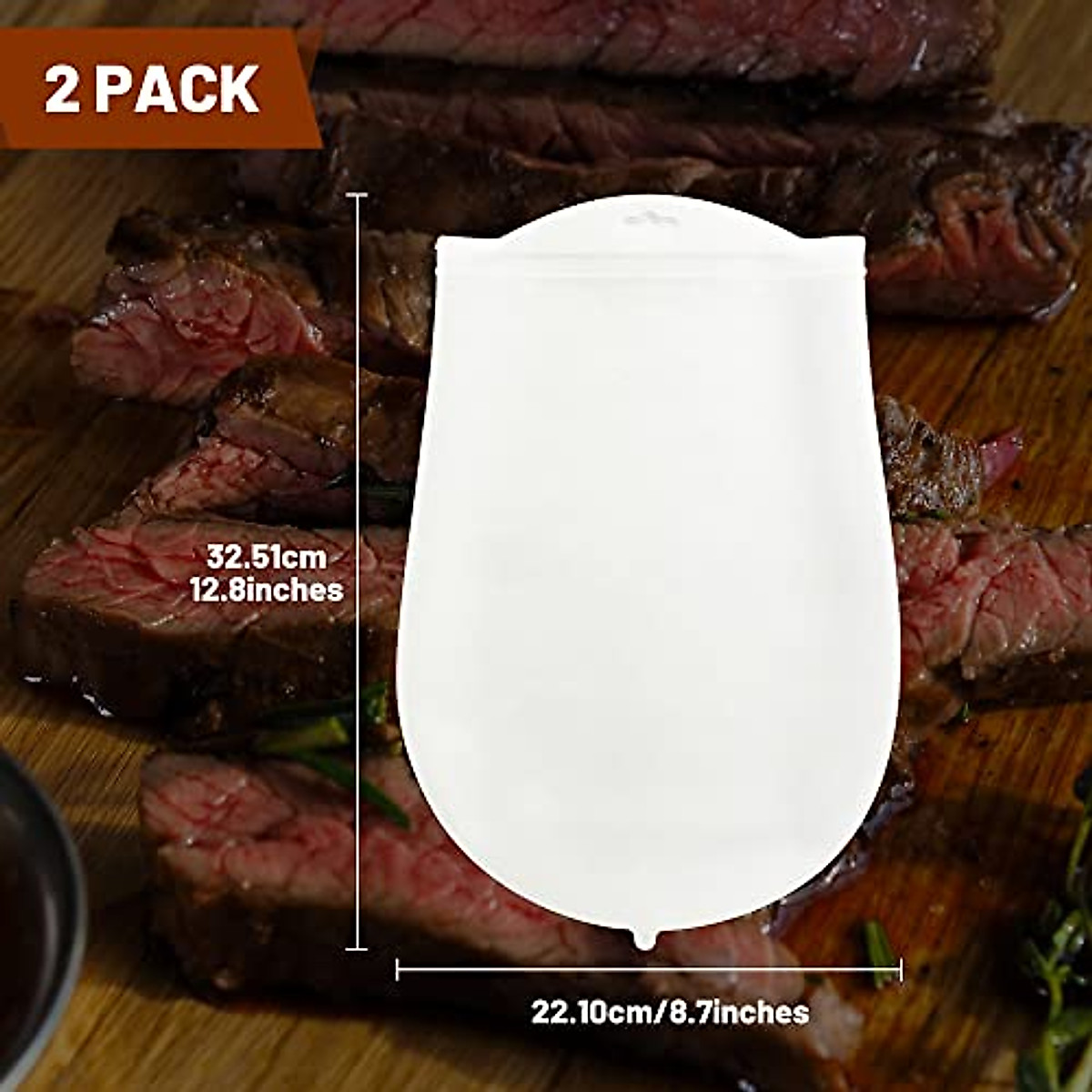 Reusable Sous Vide Bags- 2 Packs - Large Size Food Grade High Temperature Resistant Silicone BPA-free Bags for Sous Vide Cooking-Compatible with Anova, ChefSteps, Kitchen Gizmo, Gramercy Kitchen, Gourmia and All Immersion Circulators