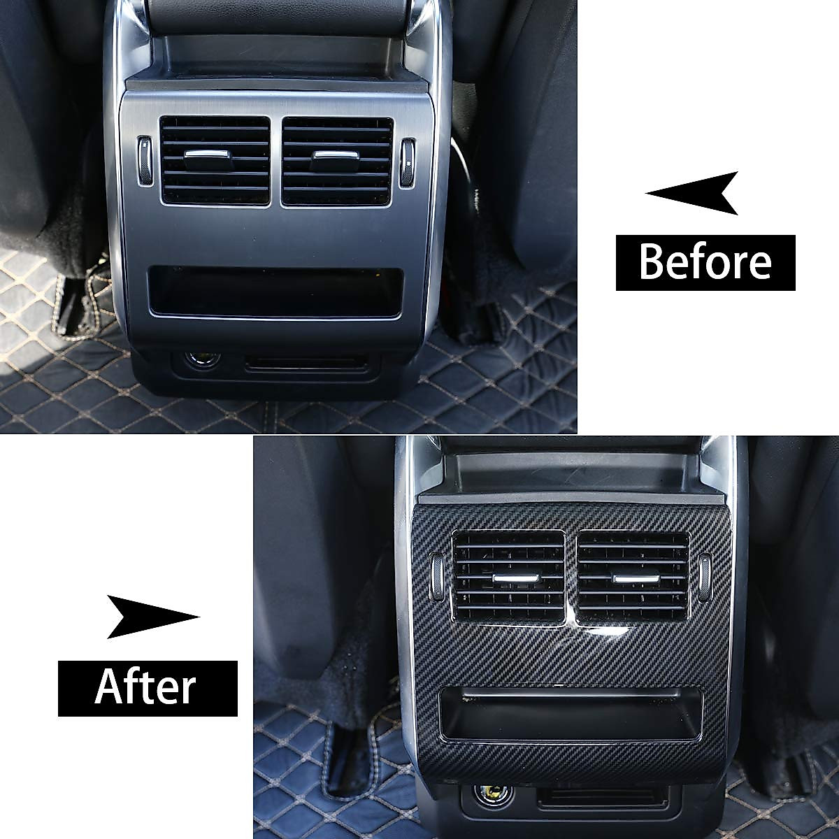 CHEYA 2 Styles ABS Rear Air Conditioning Vent Frame Trim for Range Rover Sport 2014-2017 (Carbon Fiber)