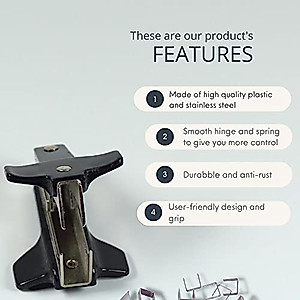 Staple Remover Tool, Staple Puller Remover, jaw Style Black for School, Home, Office Pack of 3